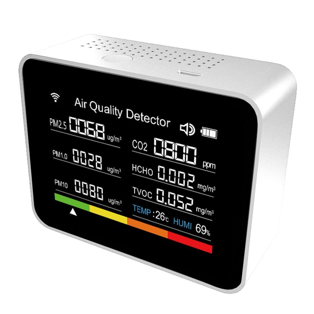 13-in-1 Indoor Air Quality Meter CO2 Detector WiFi Air Quality Monitor ...