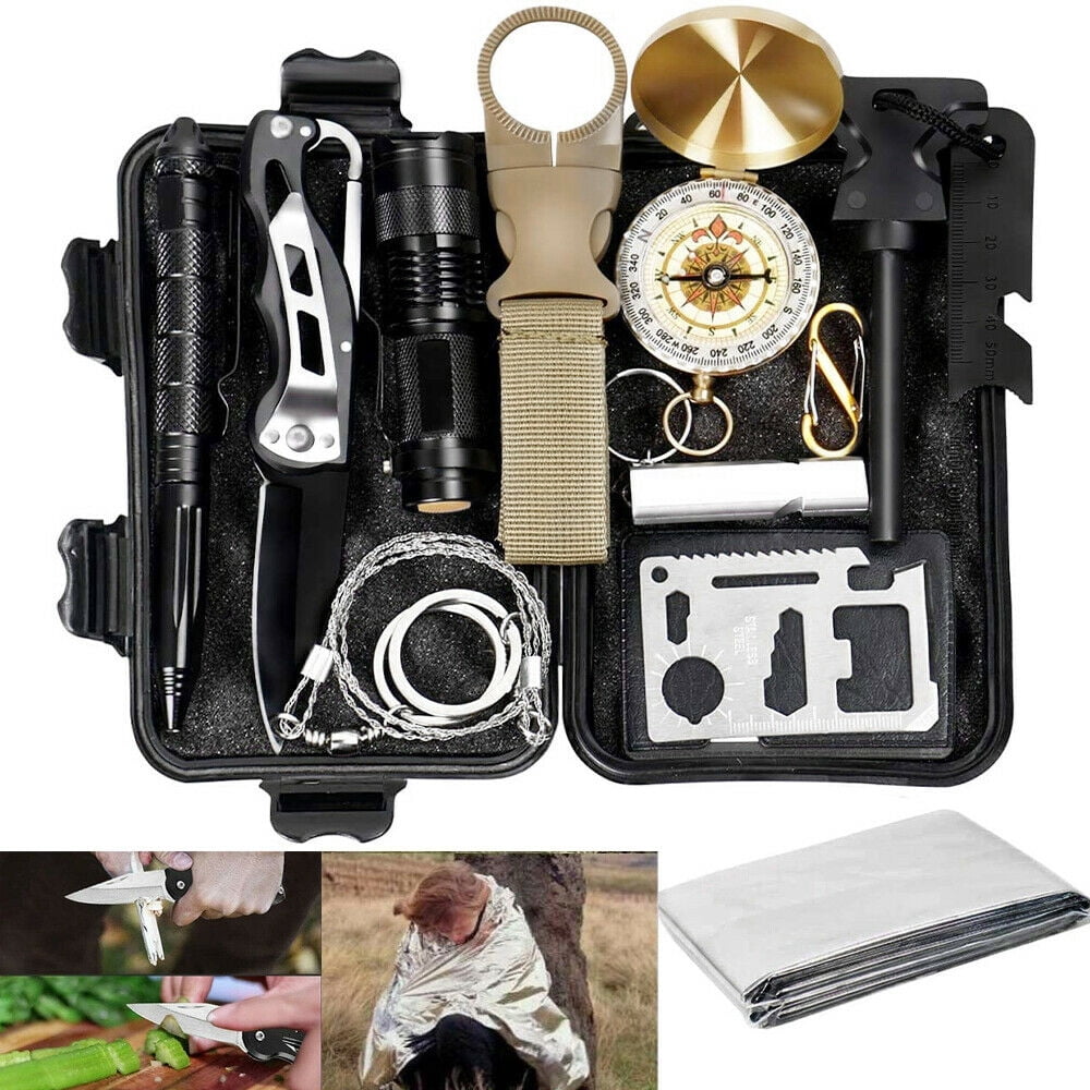 13 In 1 Outdoor Emergency Survival Kit Camping Hiking Tactical Gear SOS ...