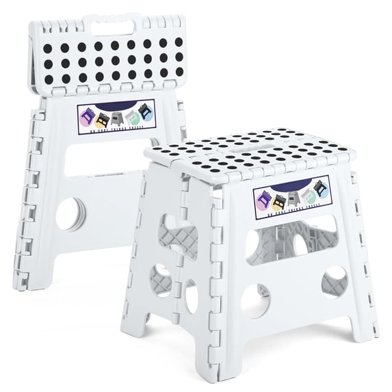 13 Inch 2 Pack Folding Step Stool Non-slip Foldable Stools Up To 300 ...