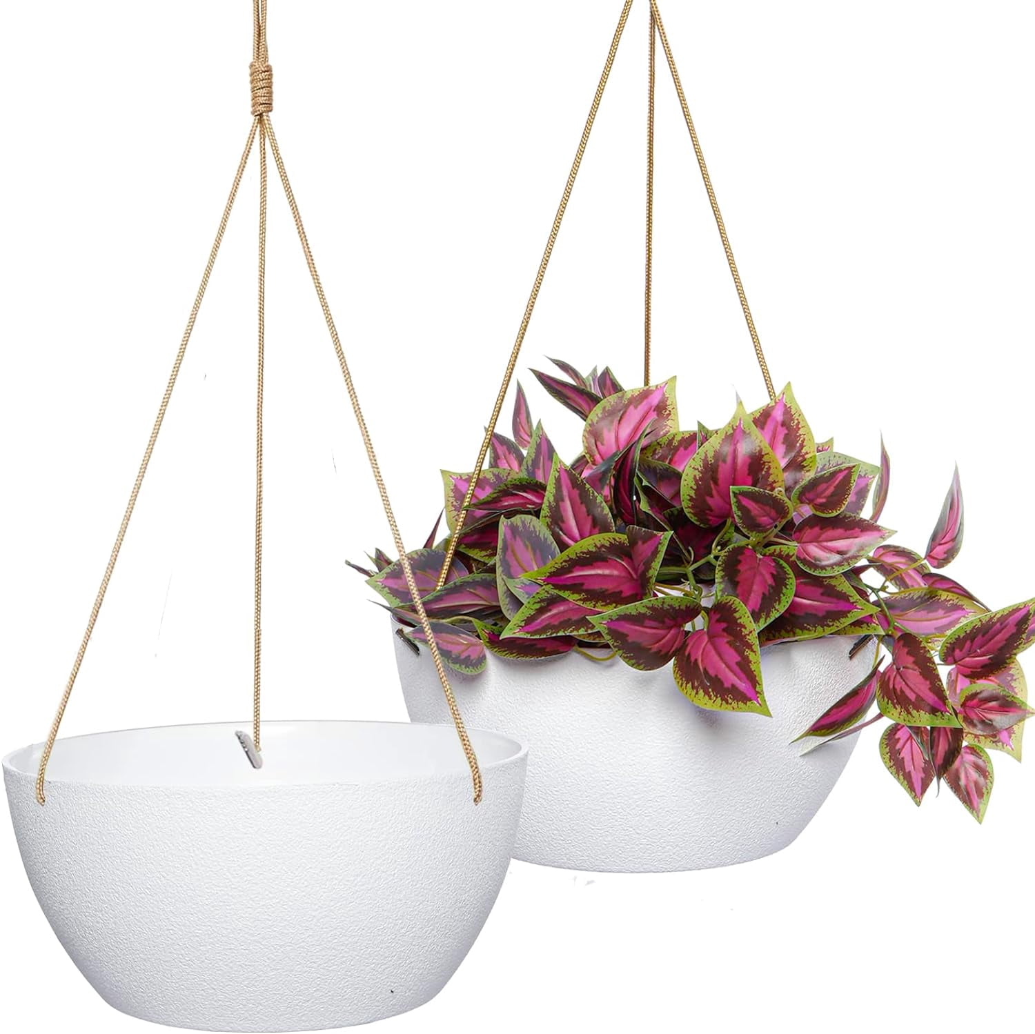 13 Inch 2 Pack Large Hanging Planters for Indoor Outdoor Plants ...