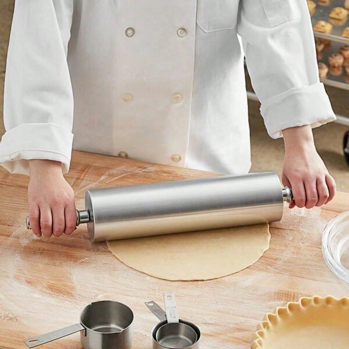 13-Inch Aluminum Rolling Pin- Dough Roller For Fondant Pie Crust Cookie ...