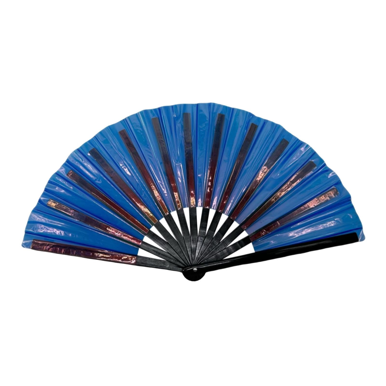 13 Inch Bamboo Kung Fu Fan - Colorful Striped Dance Fan for Stage ...