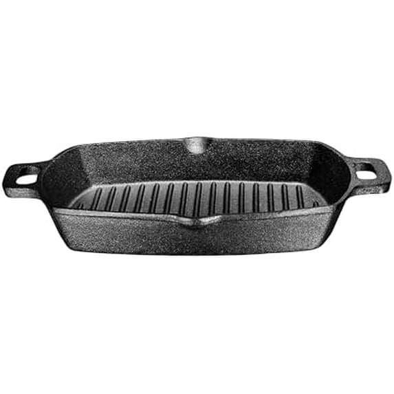 13 Inch Cast Iron Pan Griddle - Pre-Seasoned Cast Iron Grill Pan for ...