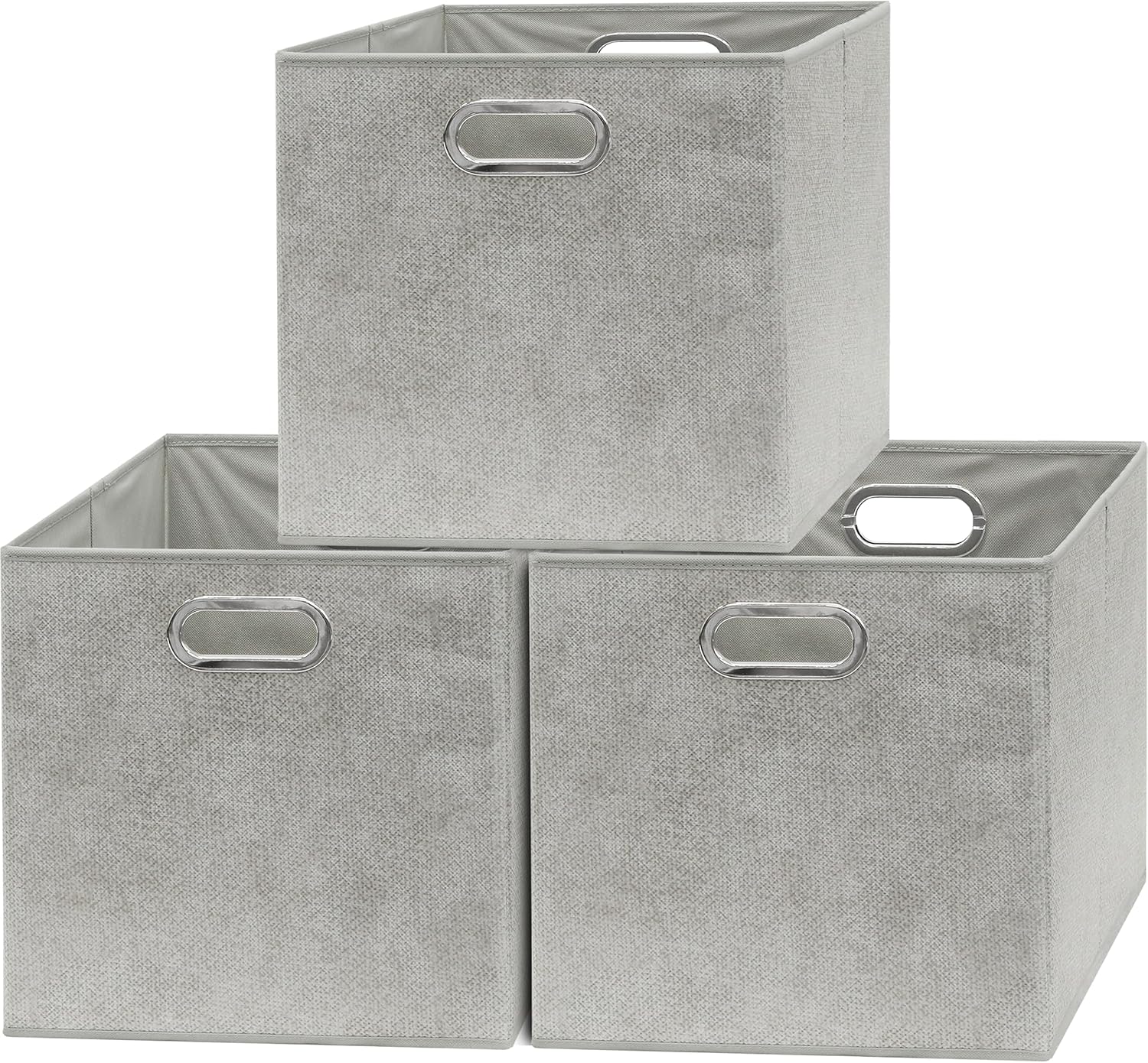 13-Inch Collapsible Fabric Cube Storage Bin with Handles, Printed ...