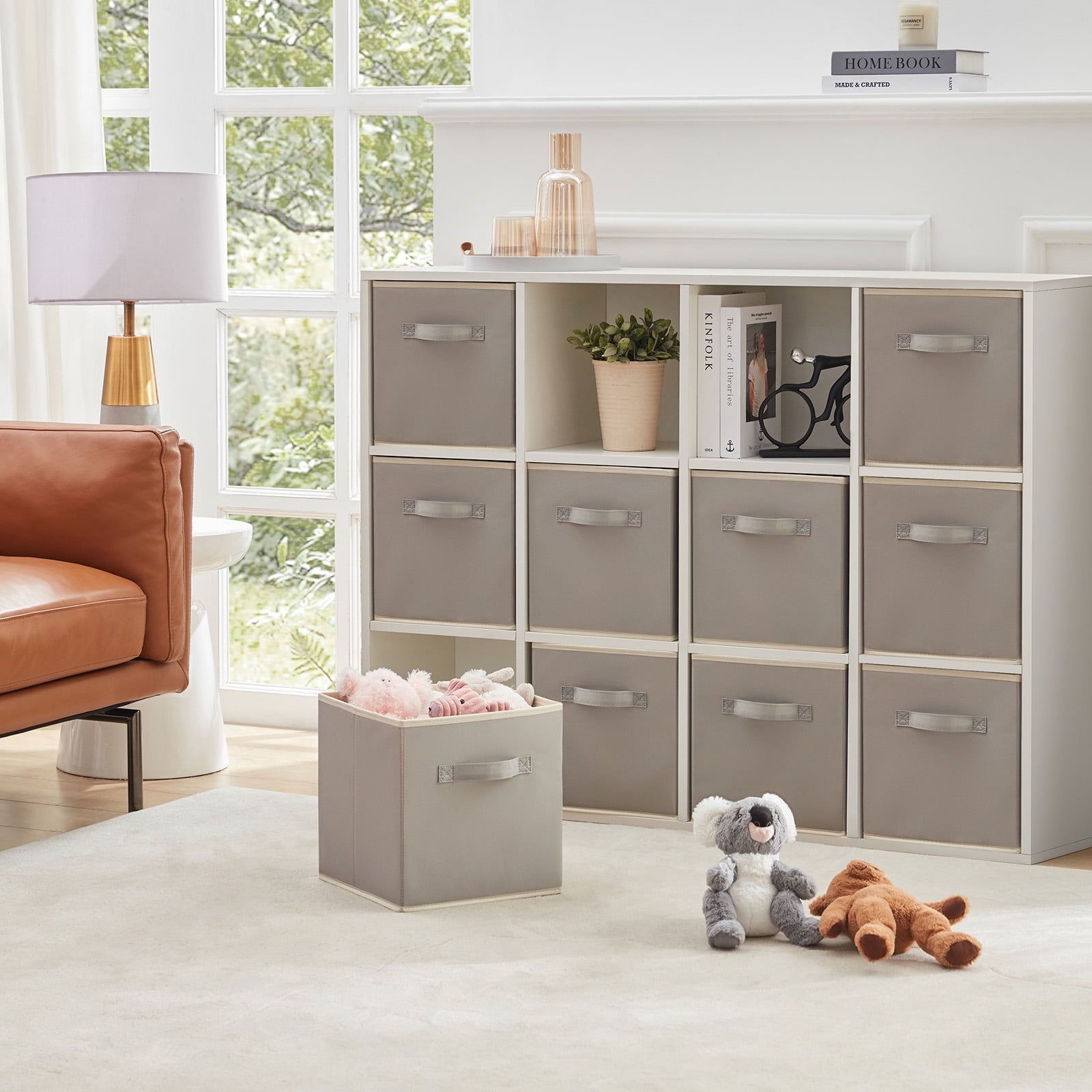 13 Inch Cube Storage Bins, 10 Packs Collapsible Storage Cubes, Foldable ...