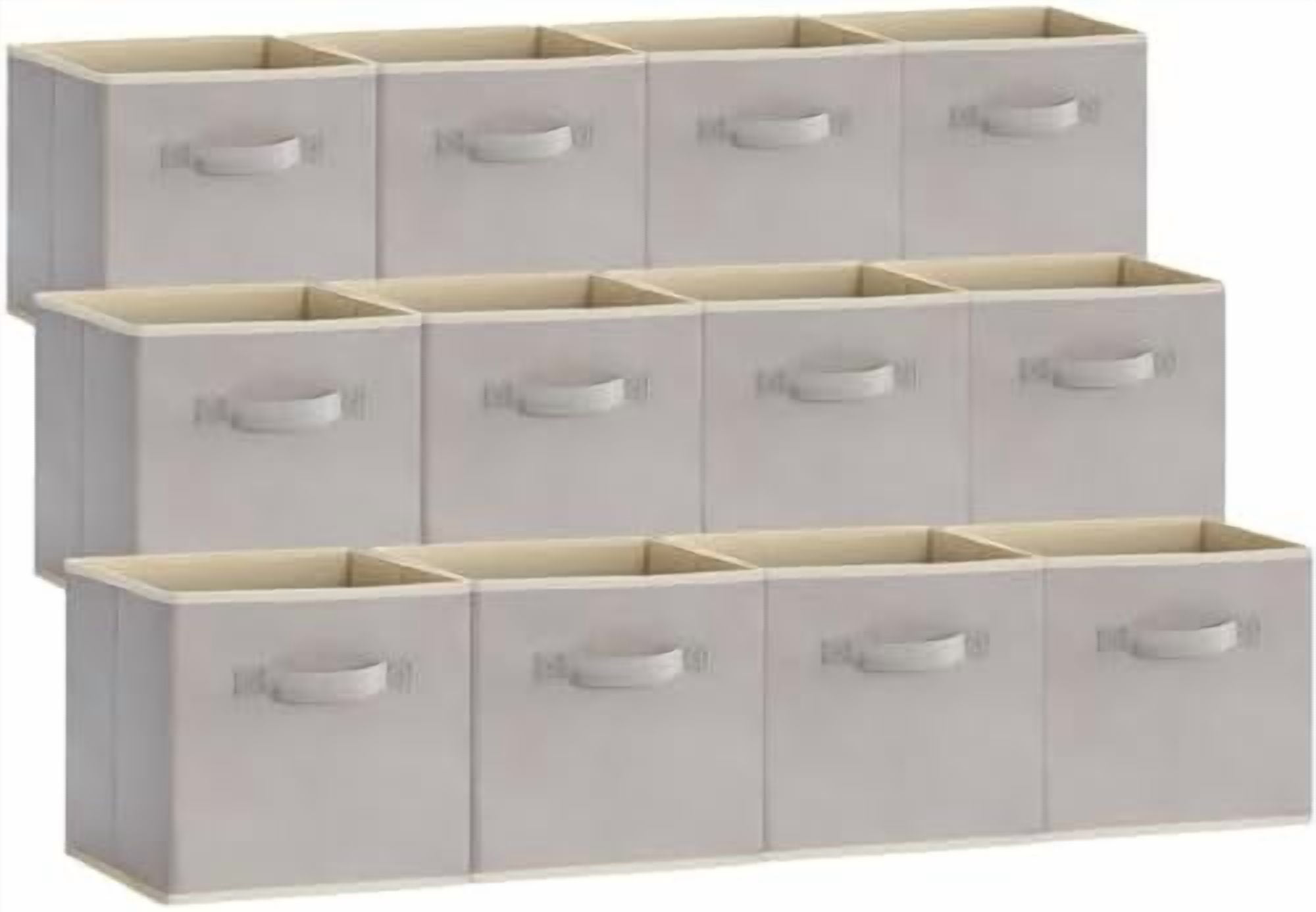 13 Inch Cube Storage Bins, 12 Packs Storage Cubes Foldable Decorative ...