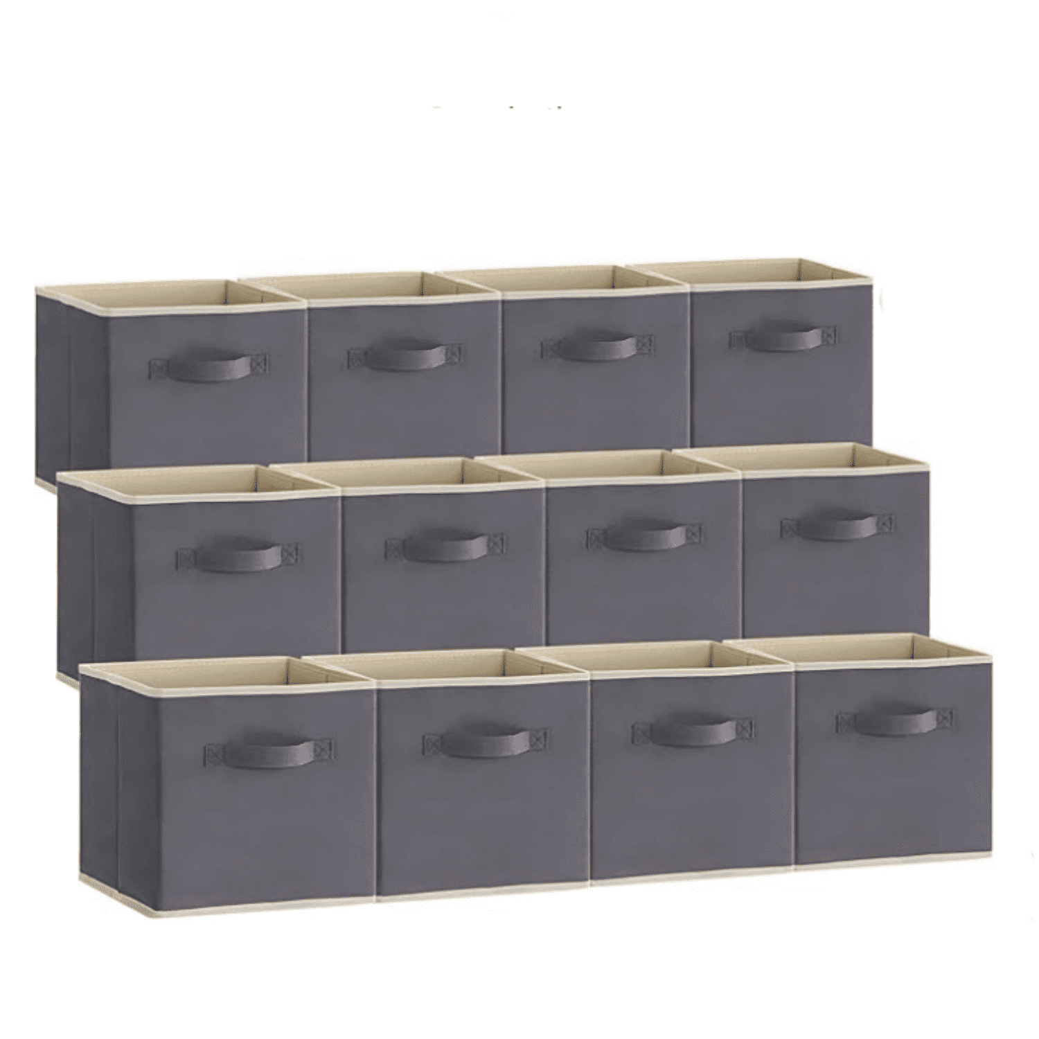 13 Inch Cube Storage Bins, 12 Packs Storage Cubes Foldable ative Fabric ...