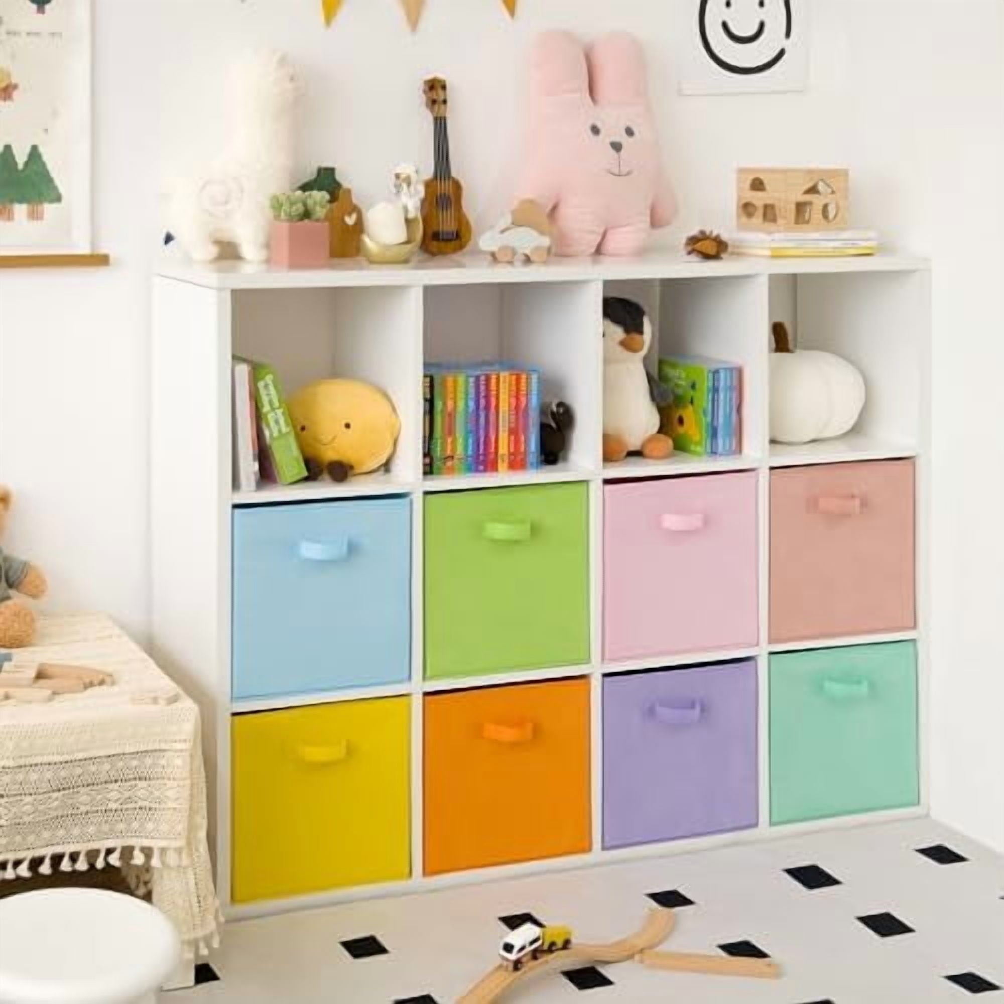 13 Inch Cube Storage Bins, Colorful Cube Storage Organizer, Fabric ...