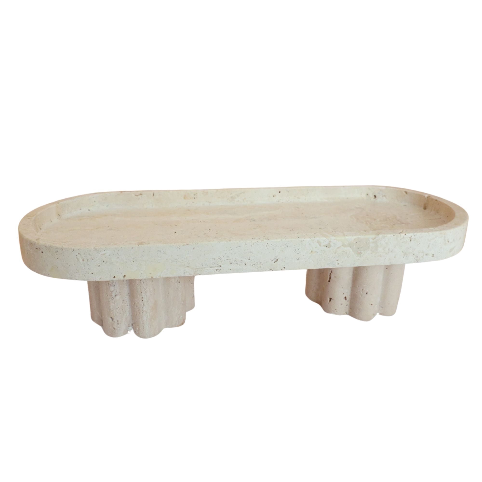 13 Inch Decorative Marble Stone Tray with feet Mid-Century Nordic Decor ...