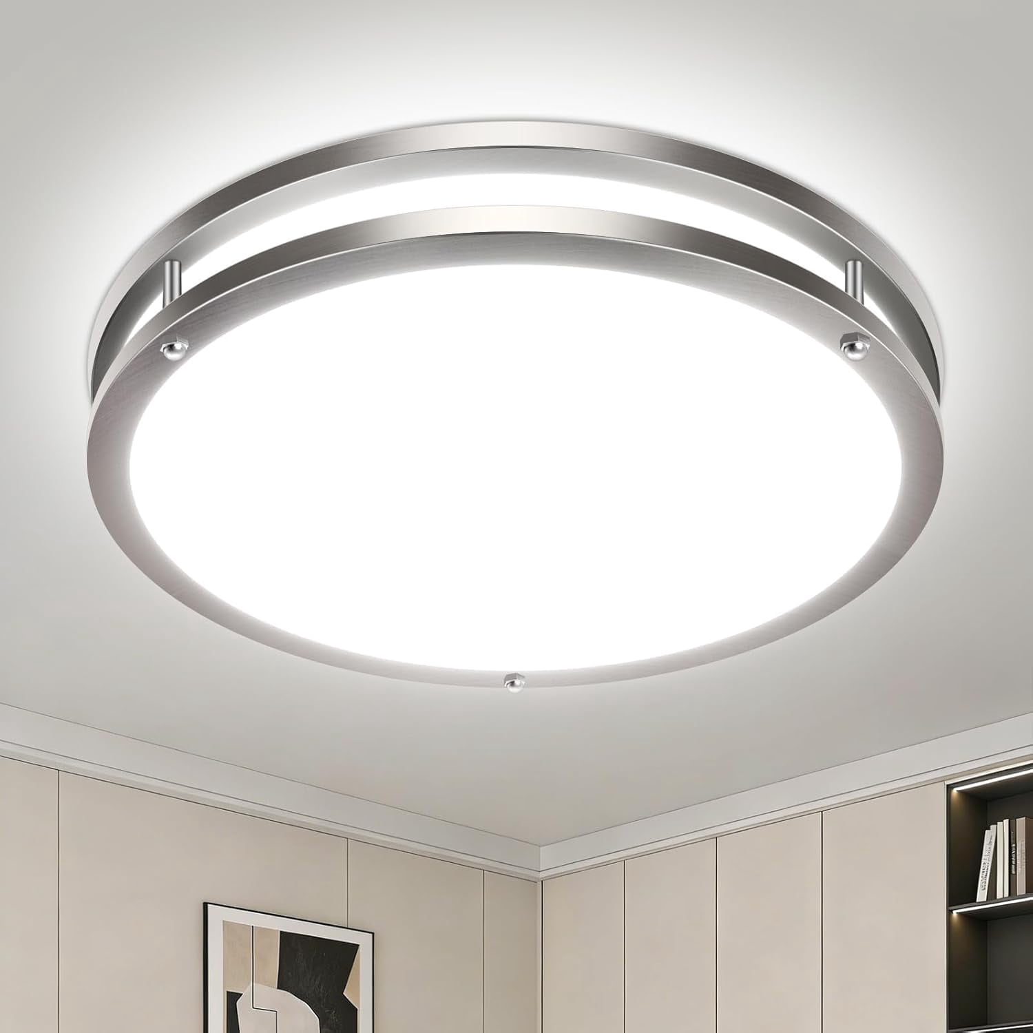 13-Inch Flush Mount Ceiling Lights, Dimmable 3000K-6500K Adjustable LED ...