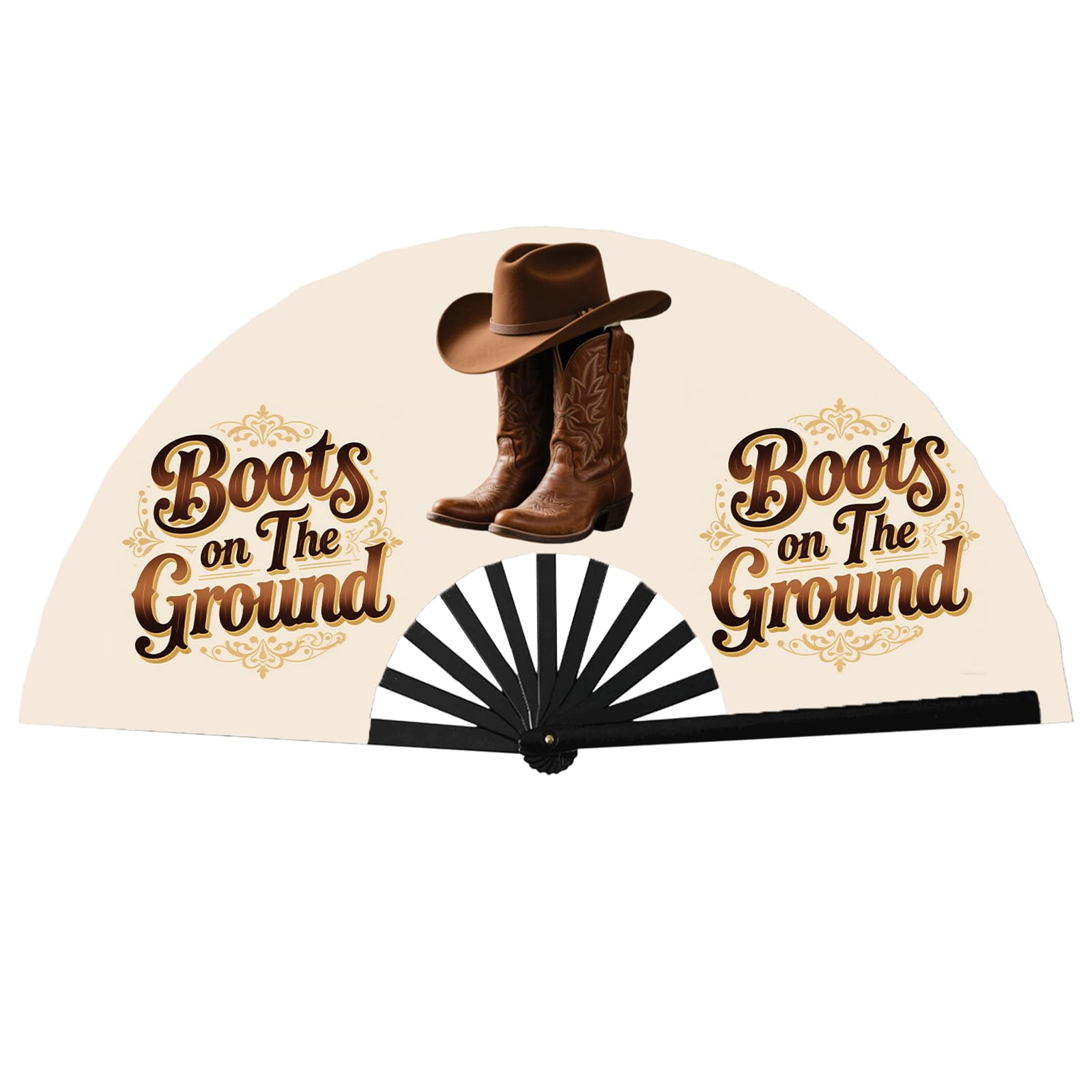 13 Inch Foldable Dance Fan, Boots on The Ground Style Popping Fan ...