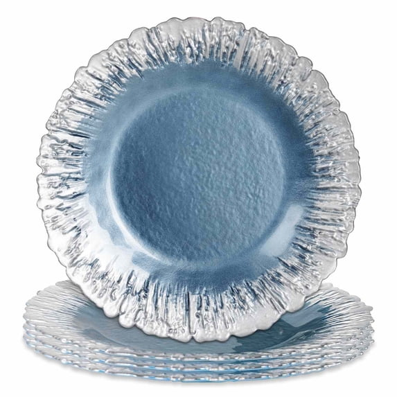 13 Inch Glass Charger Plates Set of 4, Glass Chargers Service Plates ...