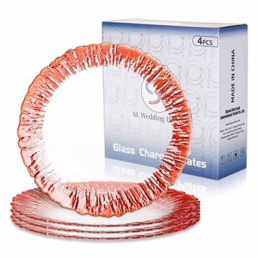 Fennco Styles Modern Coral Rim Aluminum Charger Plates 13" Round, 1 ...