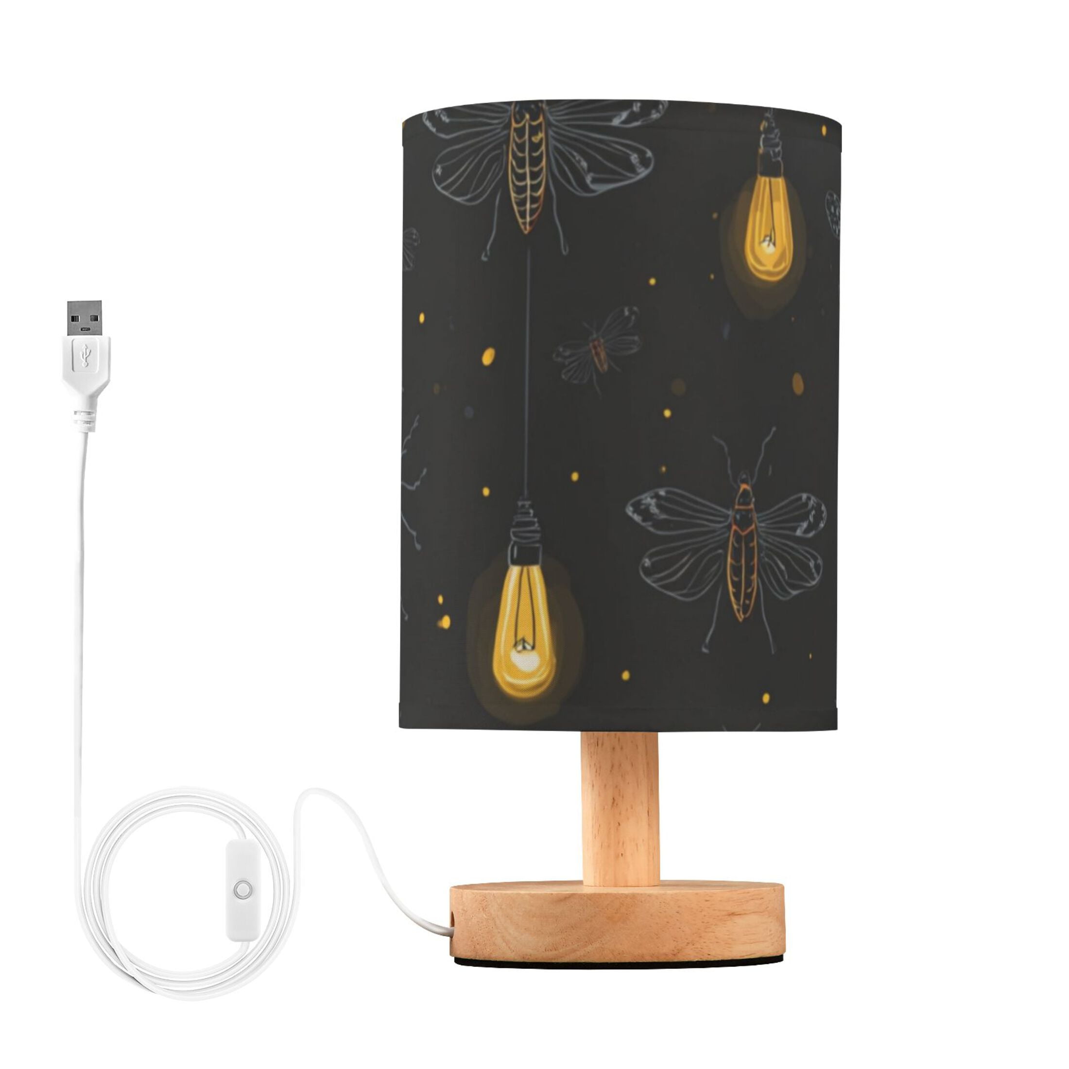 13 Inch LED Table Lamp With USB Power For Nightstand Living Room ...