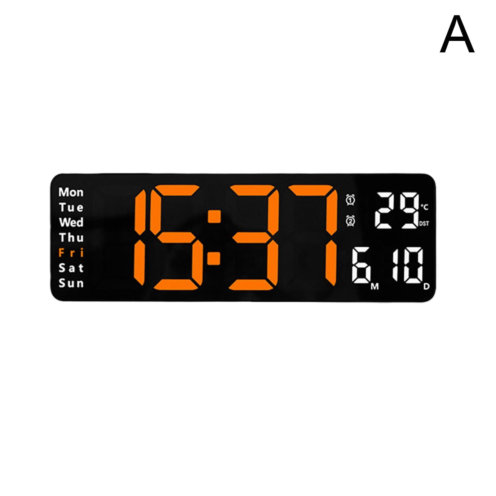 13 Inch Large Led Digital Wall Clock Simple Hanging Dual Purpose Remote ...