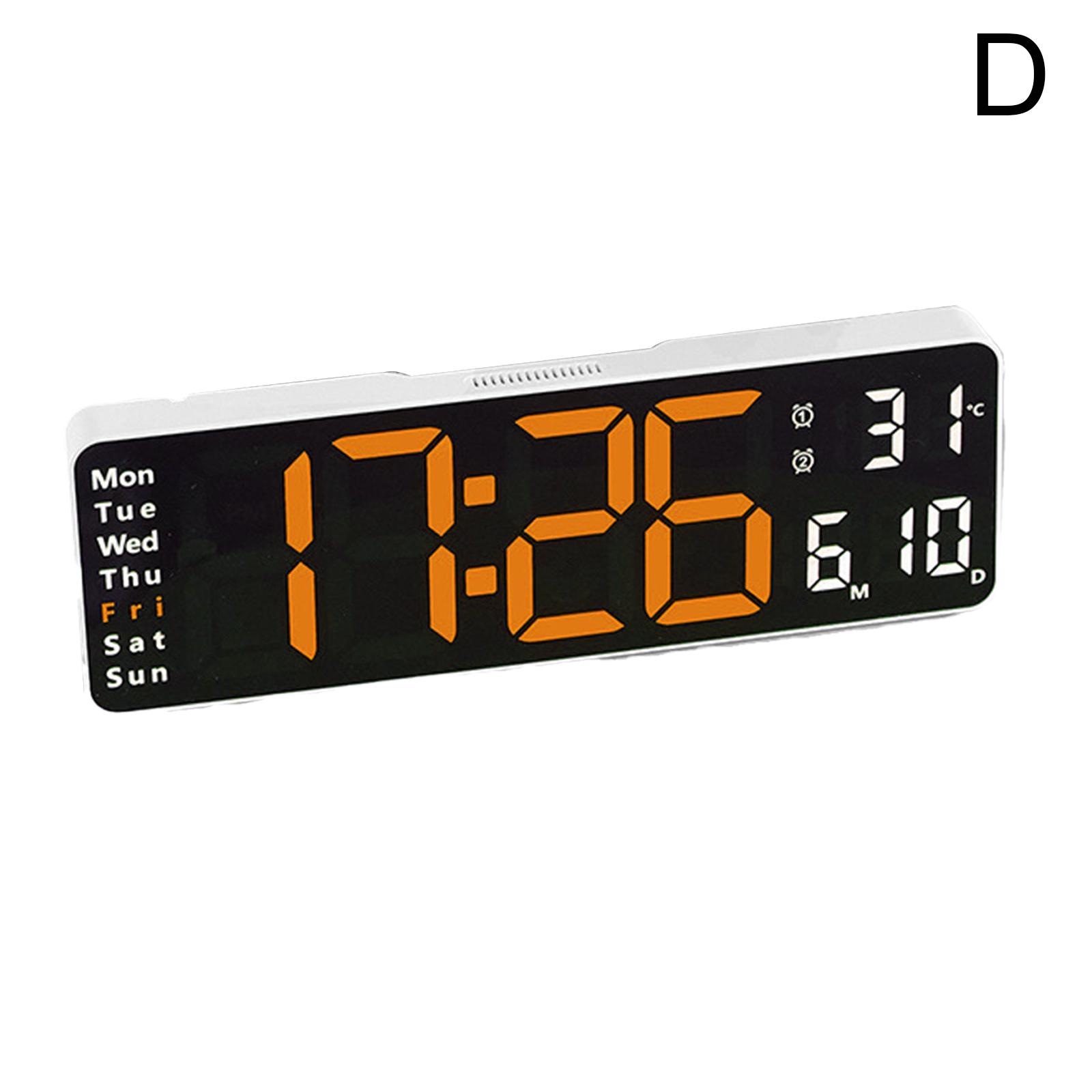 13 Inch Large Led Digital Wall Clock Simple Hanging Dual Purpose Remote ...