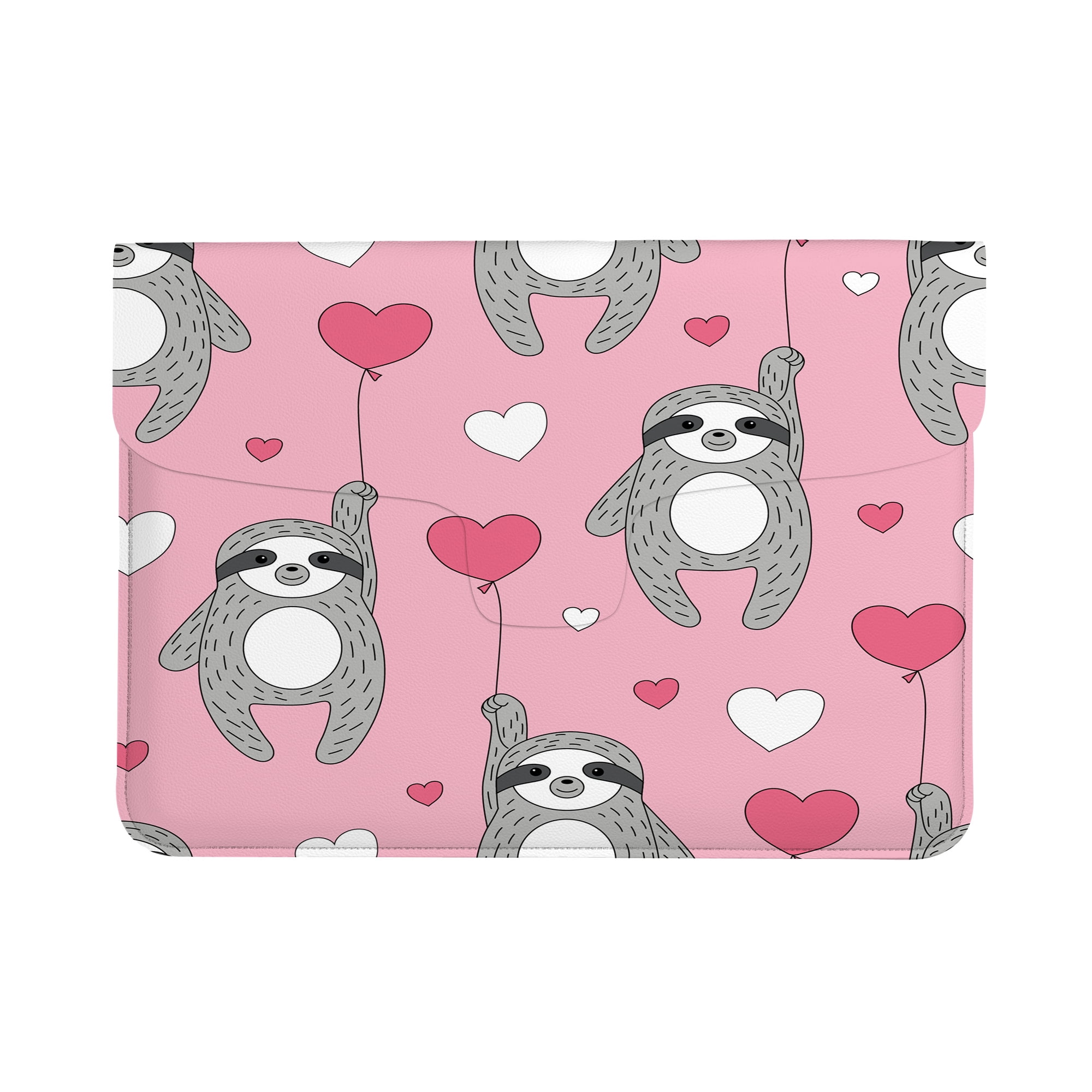 13 Inch Leather Laptop Sleeve Case Cute Sloths On Balloons for Men ...