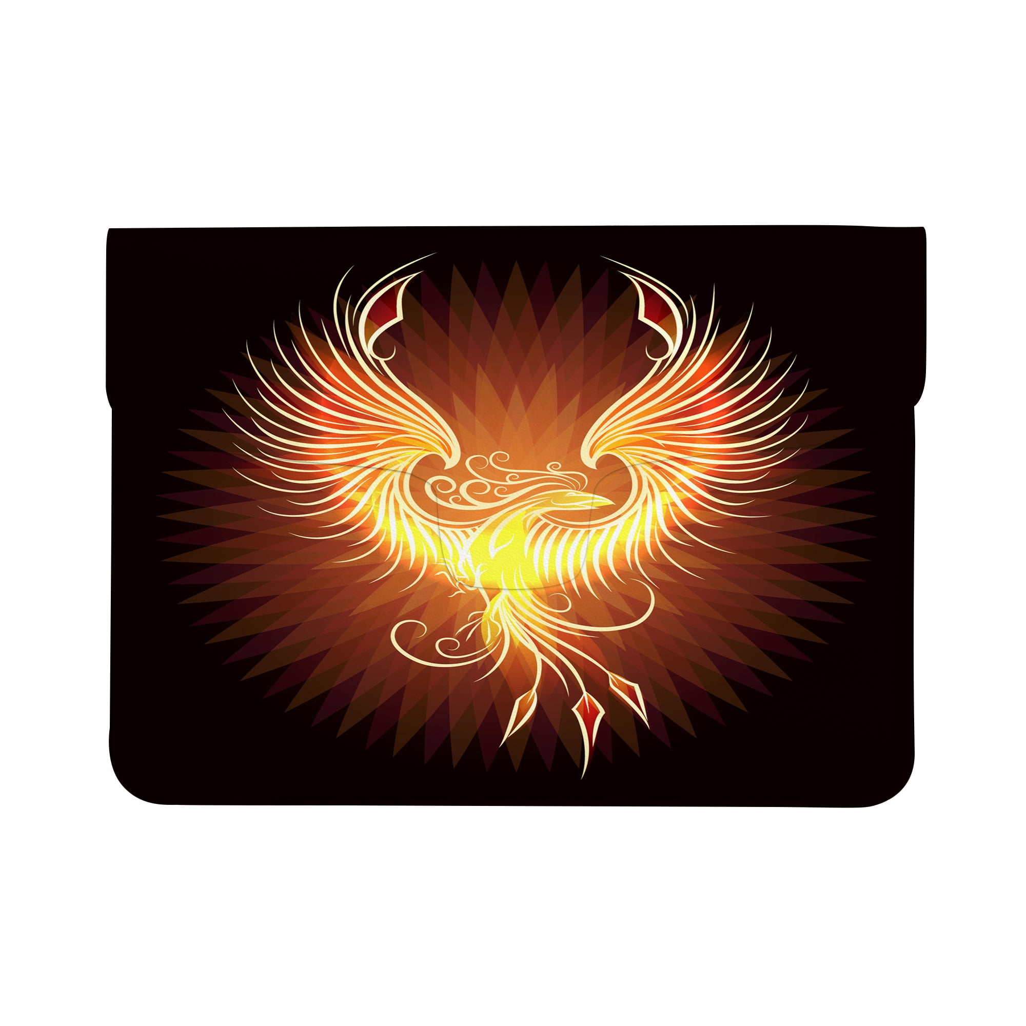 13 Inch Leather Laptop Sleeve Case Fire Burning Phoenix Bird Rising From Ashes for Men Women 13 ...