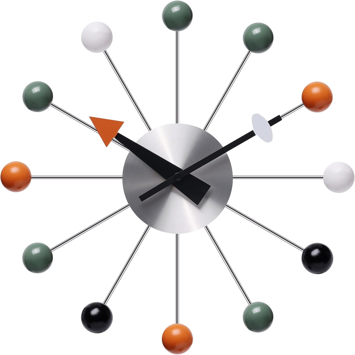 13 Inch Multicolor Mid Century Creative Silent Quartz Personality Funny ...