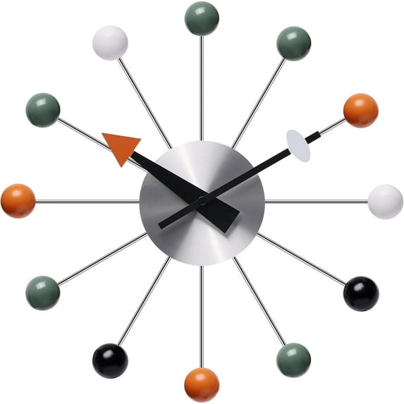 13 Inch Multicolor Mid Century Creative Silent Quartz Personality Funny ...