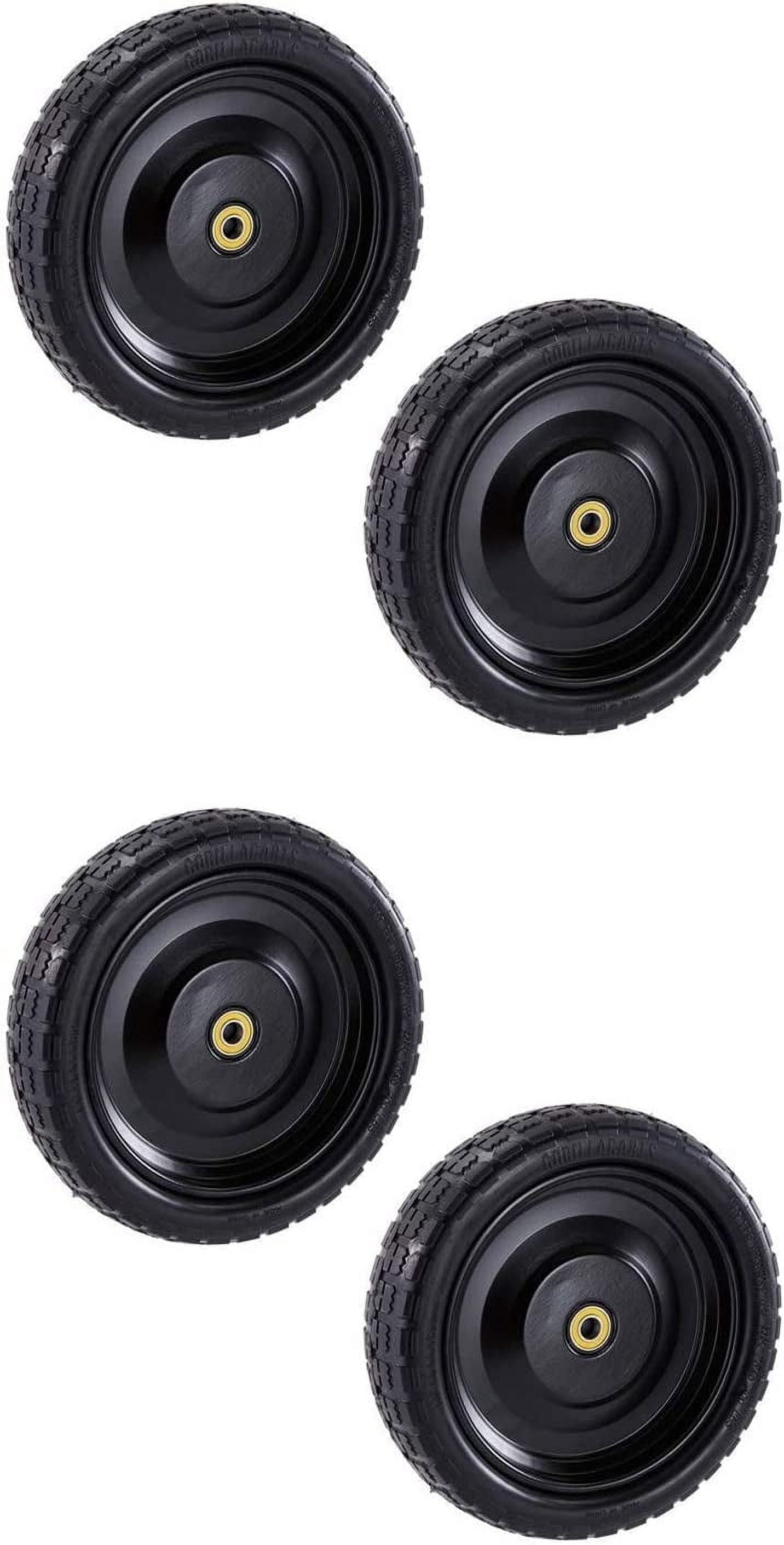 13 Inch No-Flat Replacement Wheels, Heavy Duty Solid Tires, for Utility ...