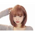 13 Inch Pink Brown Short Hair Wigs with Bangs for Women - Chic and ...