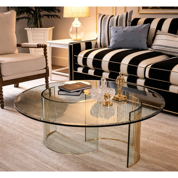 13" Inch Round 3/8" Thick Clear Glass Table Top with Flat Polished Edge ...