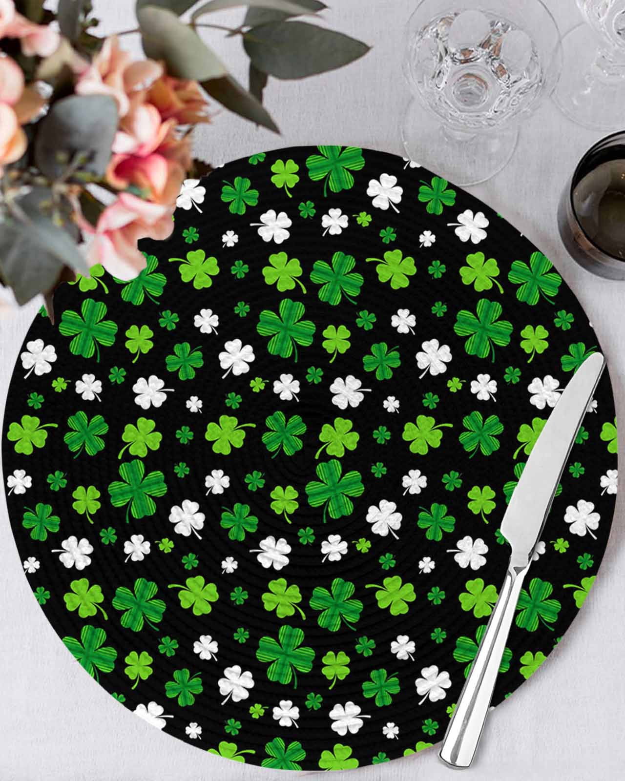 13 Inch Round Placemats Set of 6, St Patricks Day Non Slip Heat ...