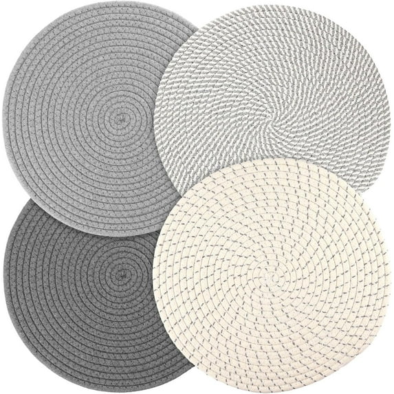 13 Inch Round Woven Placemat Boho Heat Resistant Table Mat Non Slip ...