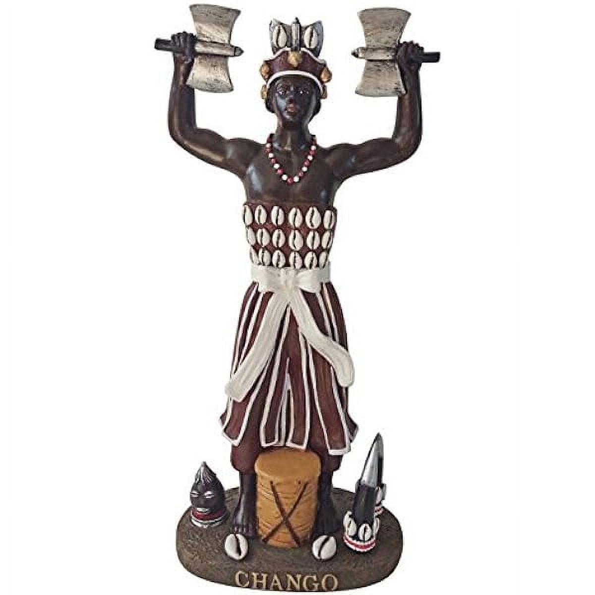 13 Inch Santo Orisha Shango Statue Chango with Two Axes Statue Orisha ...