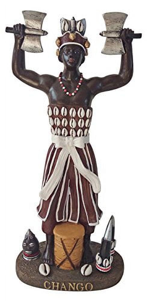 13 Inch Santo Orisha Shango Statue Chango with Two Axes Statue Orisha Chango Statue Chango ...