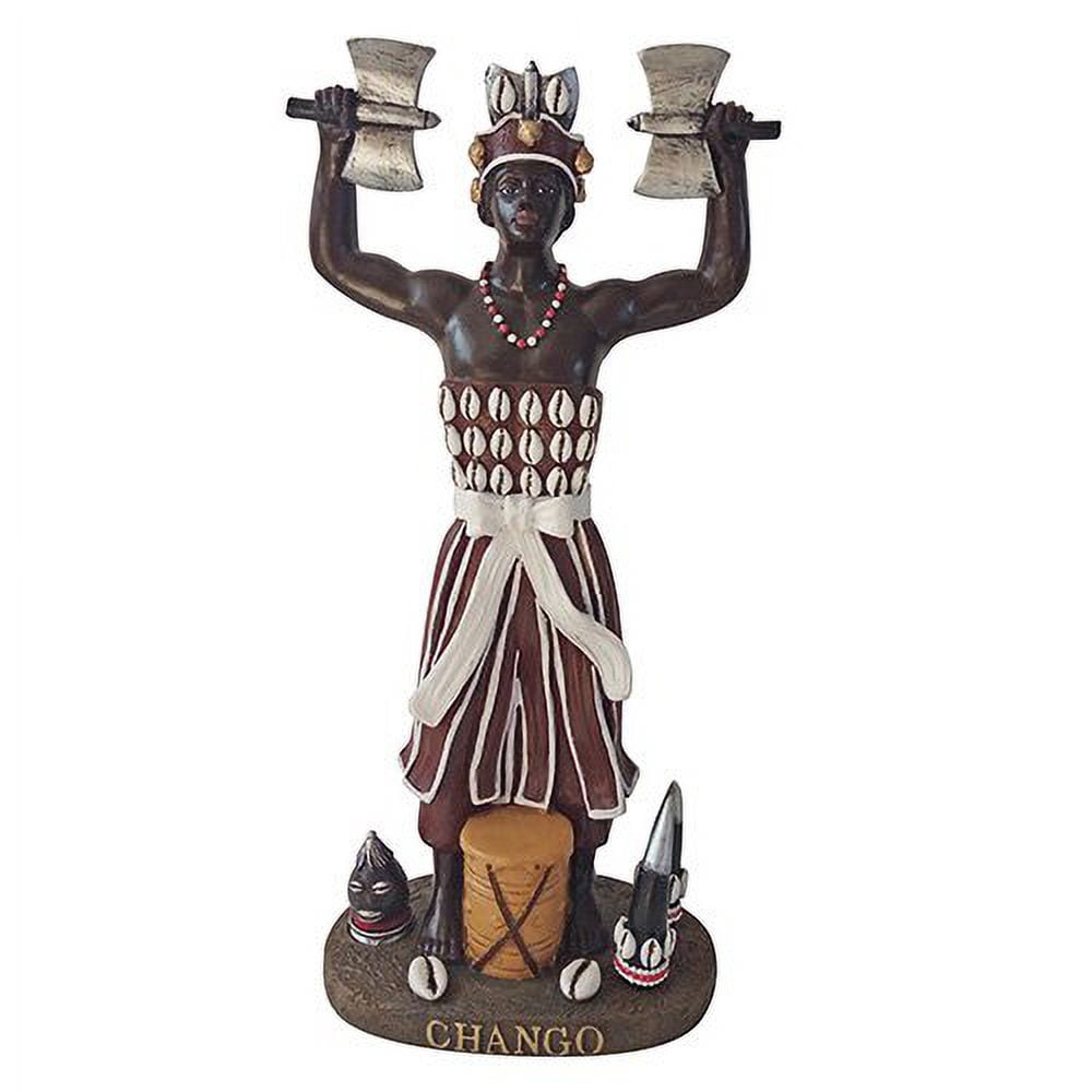 13 Inch Santo Orisha Shango Statue Chango with Two Axes Statue Orisha ...
