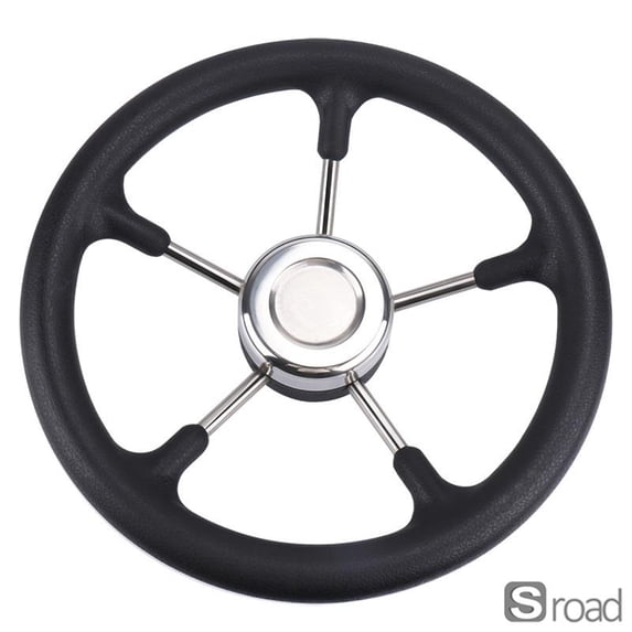 13 Inch Stainless Steel Boat Steering Wheel, 5-Spoke Destroyer Style ...
