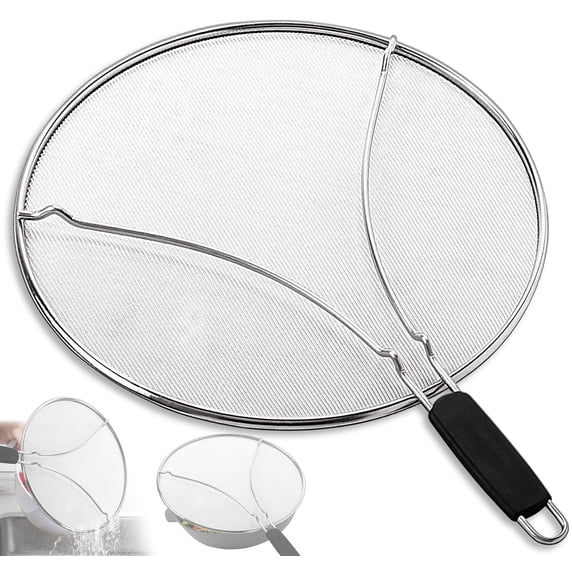 13 Inch Stainless Steel Splatter Guard, Oil Splash Protector for Frying ...