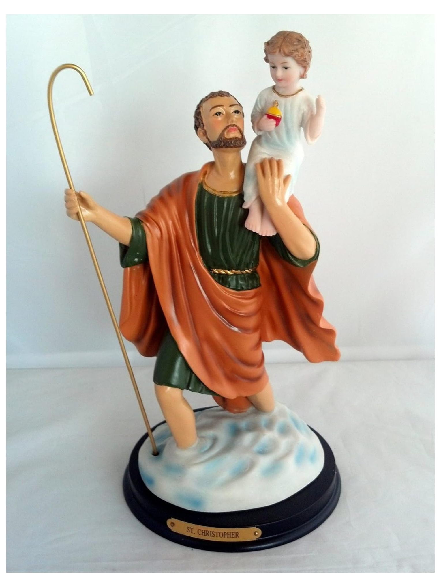 13 Inch Statue of St. Christopher San Cristobal Figurine Figure Santo ...