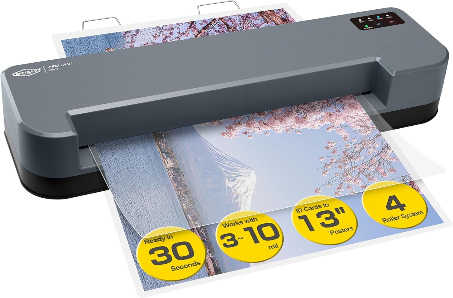 13-Inch Thermal Laminator & Foil Applicator, 3–10 Mil, 4-Roller ...