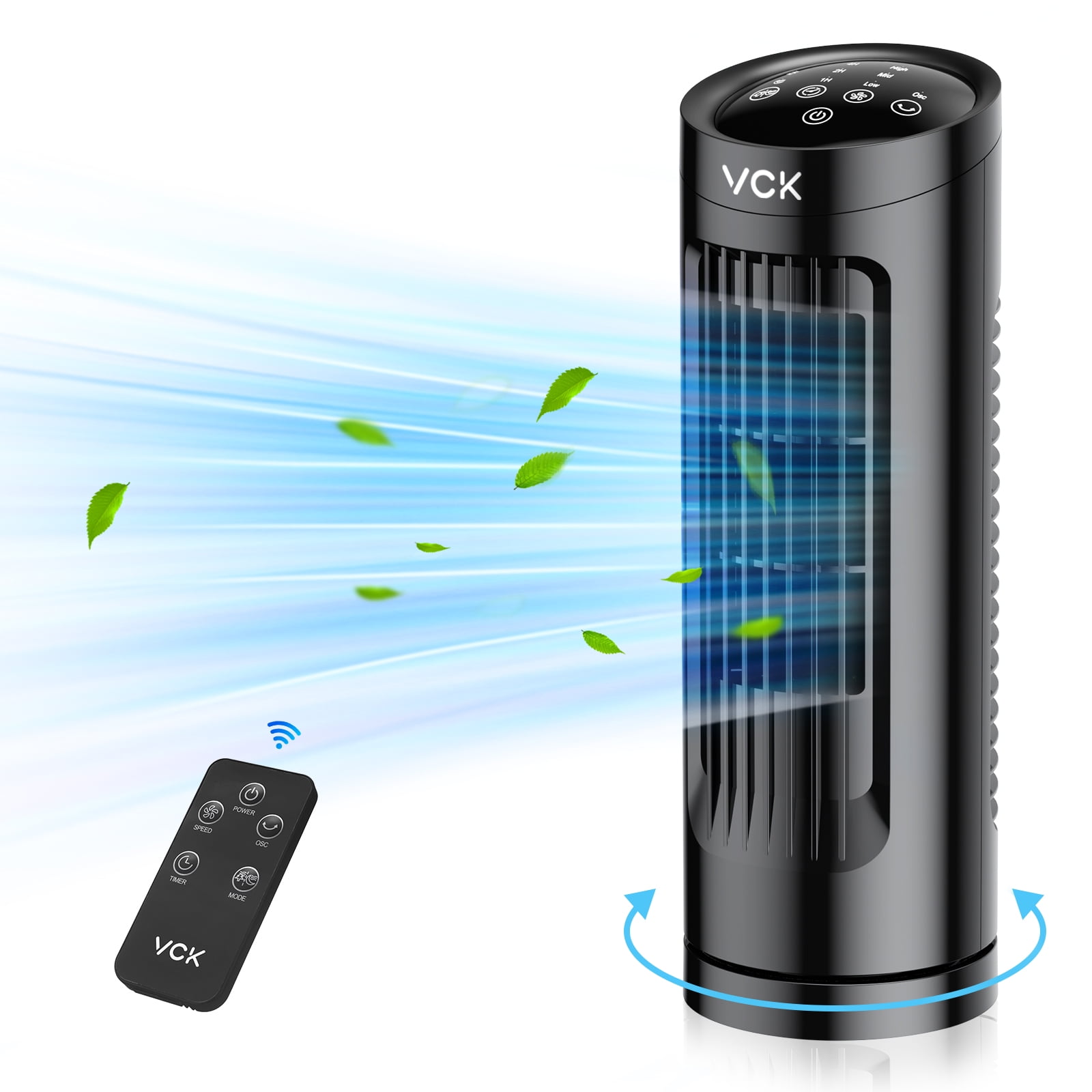 VCK 13" 3-Speed Remote Control and 70° Oscillation Tower Fan - Walmart.com