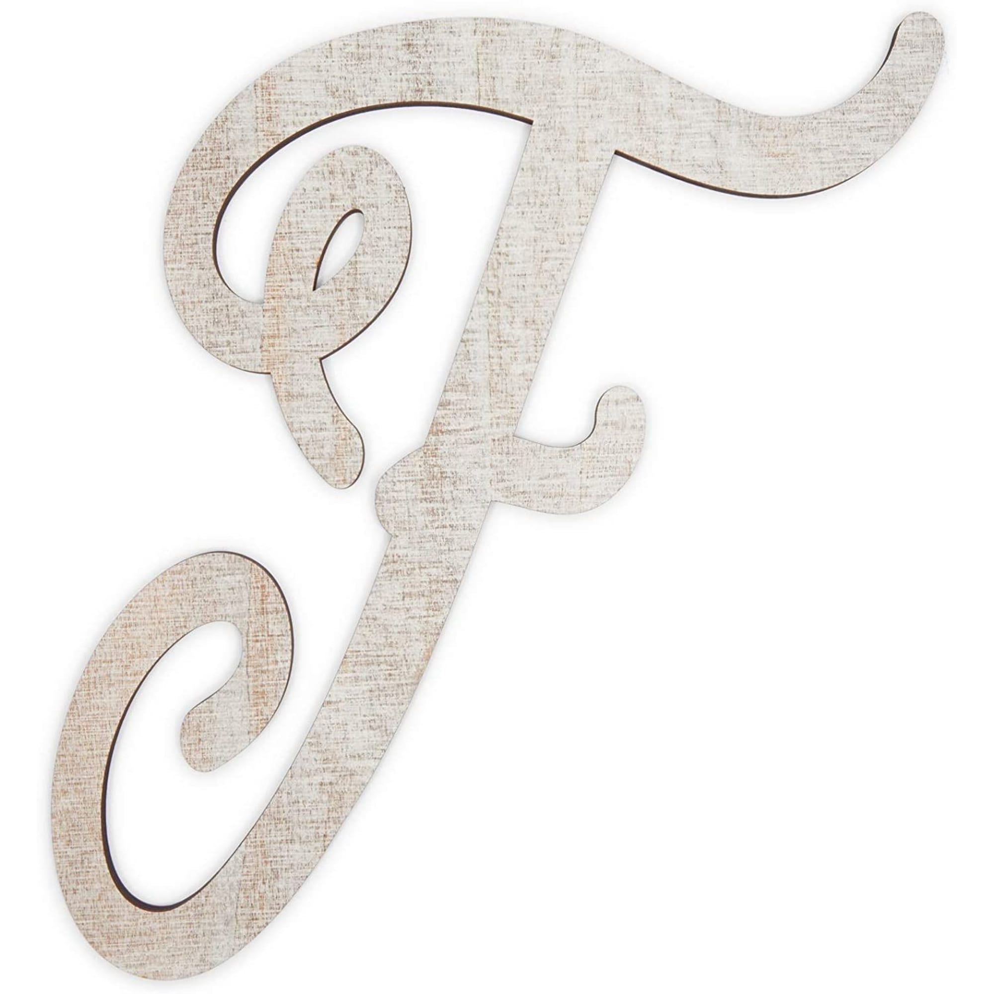 13-Inch Unfinished Wooden Monogram Letter F, Rustic-Style Home Decor ...