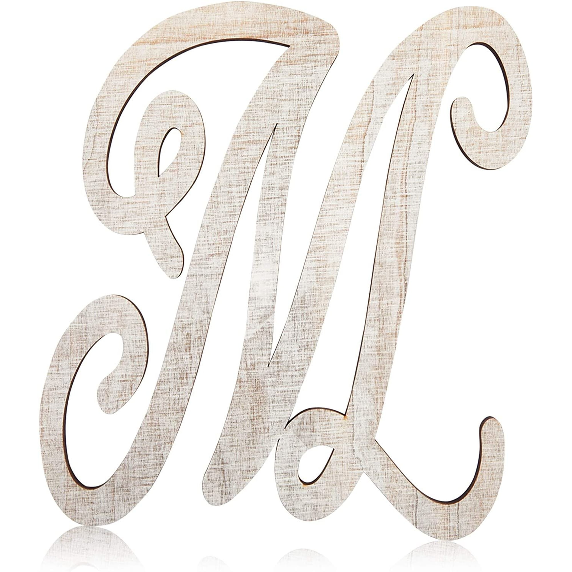 13-Inch Unfinished Wooden Monogram Letter M, Rustic-Style Home Decor ...