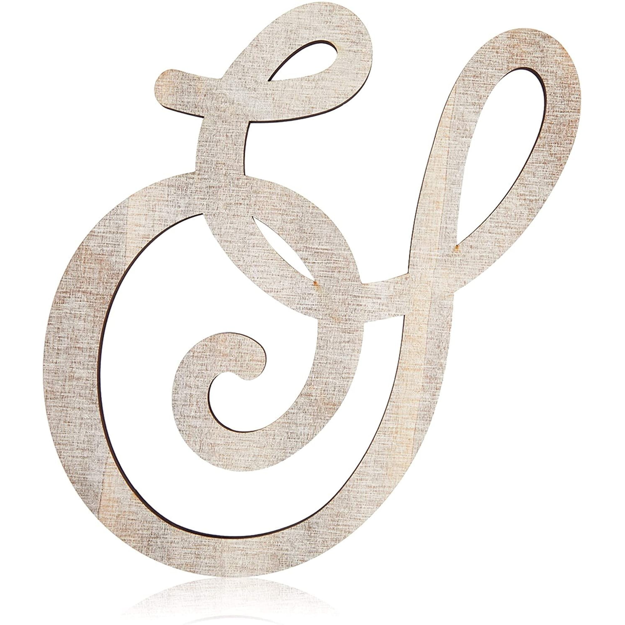13-Inch Unfinished Wooden Monogram Letter S, Rustic-Style Home Decor ...