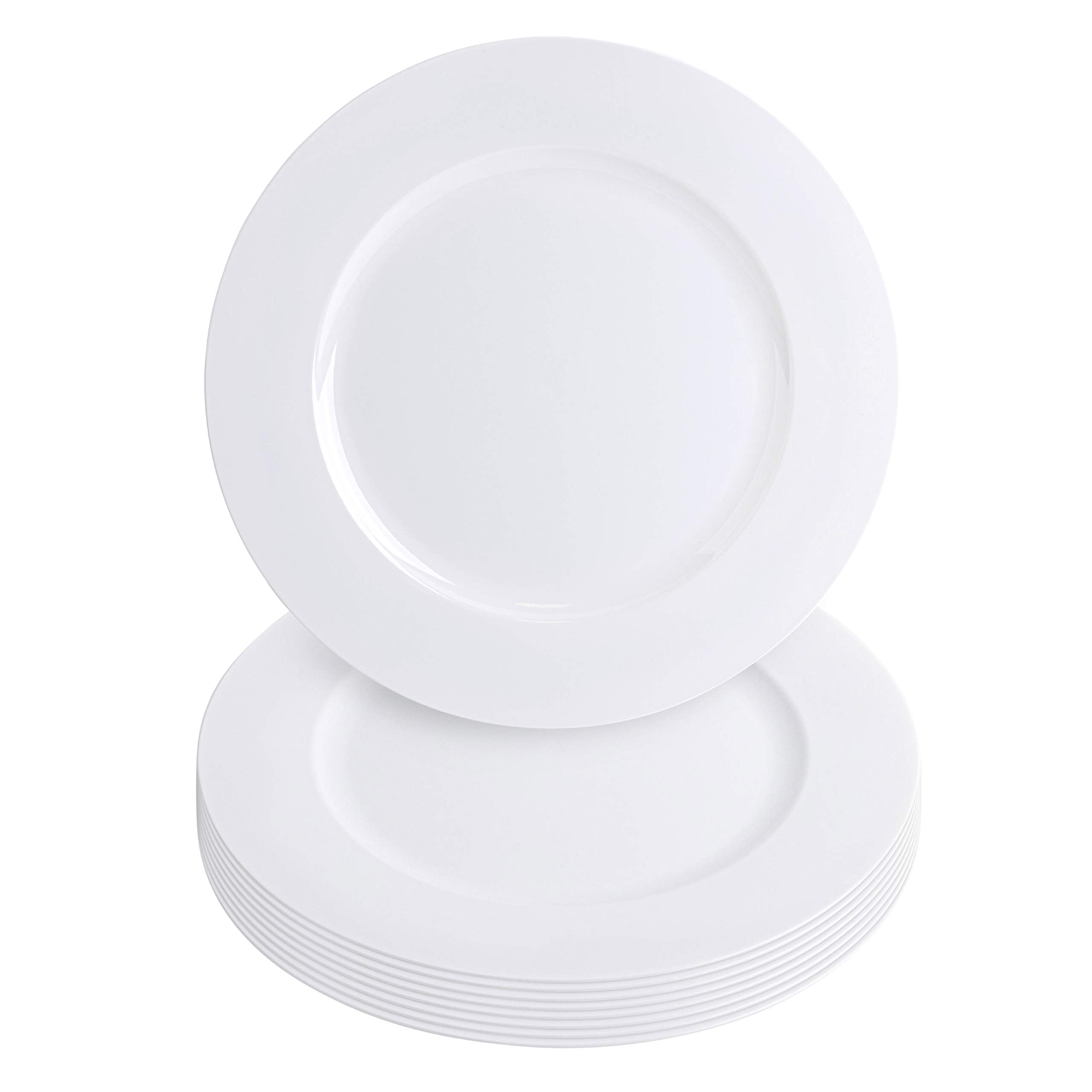 13-Inch Disposable Charger Plates 8 Pack, White BPA-Free Plastic ...
