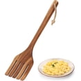 13 Inches Acacia Wooden Forks for Cooking Kitchen Baking Tool Five ...