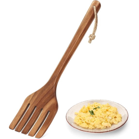 13 Inches Acacia Wooden Forks for Cooking Kitchen Baking Tool Five ...