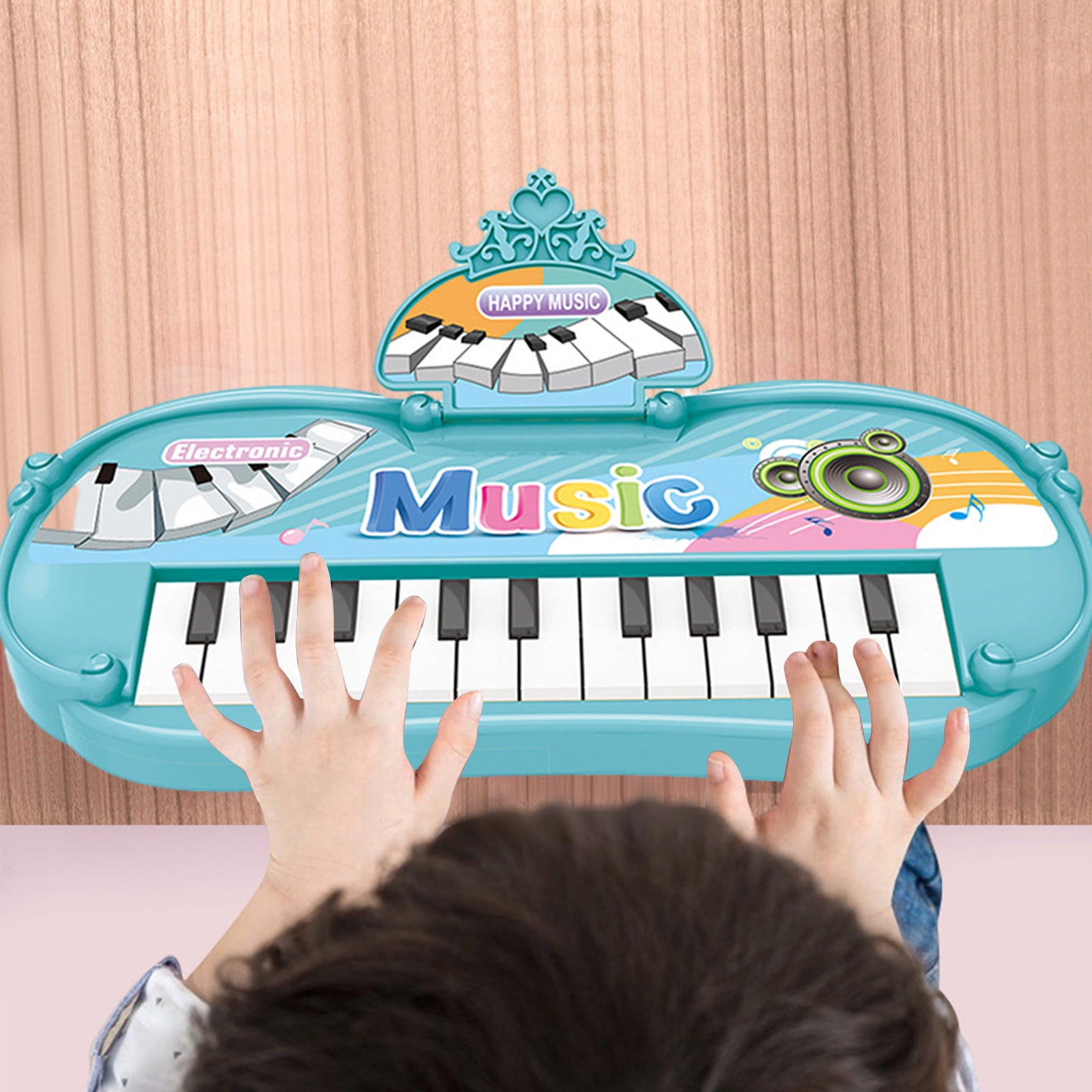 13-Key Kids Electronic Piano Keyboard - Portable Blue Musical Toy with ...