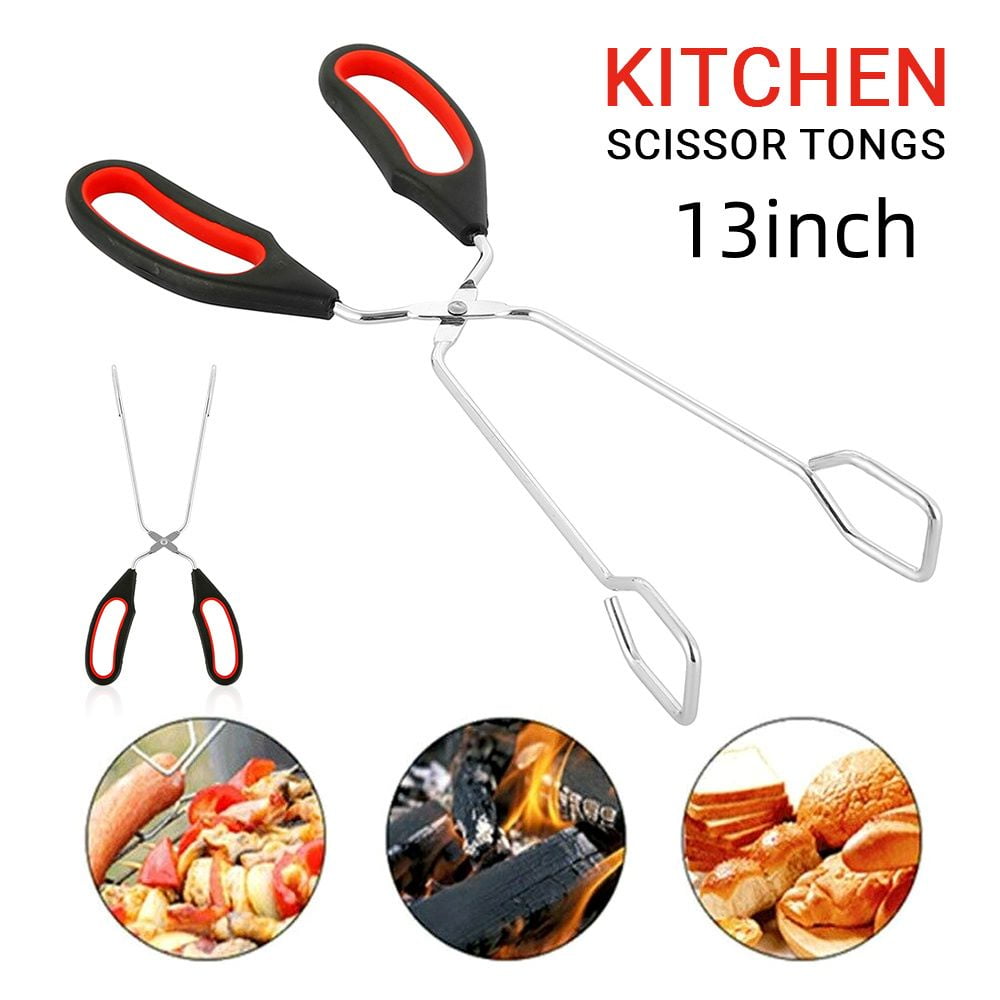 13" Kitchen Scissor Tongs, Kitchen Cooking Tong Metal Grilling Barbecue ...