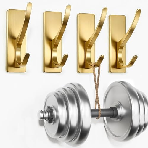 13 LB Self Adhesive Coat Hooks for Hanging: Heavy Duty Stainless Double ...