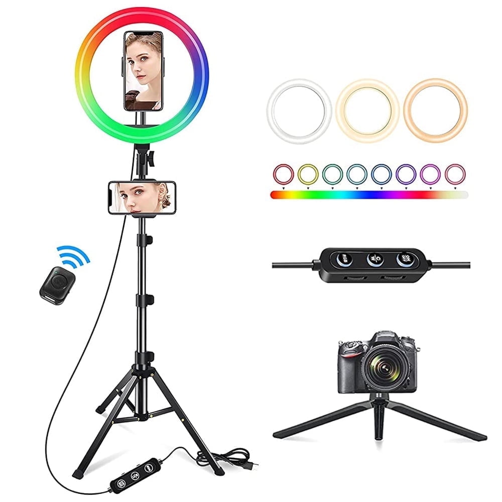 "13"" LED RGB Selfie Ring Light with Mini Tripod, Phone Holder ...