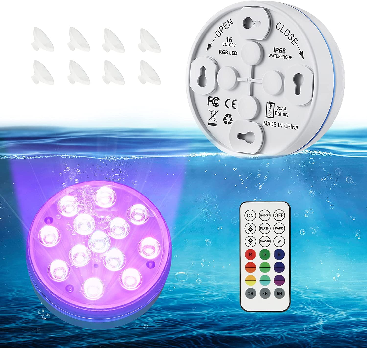 13-LED Submersible Waterproof Lights with Remote for Pool, Spa ...