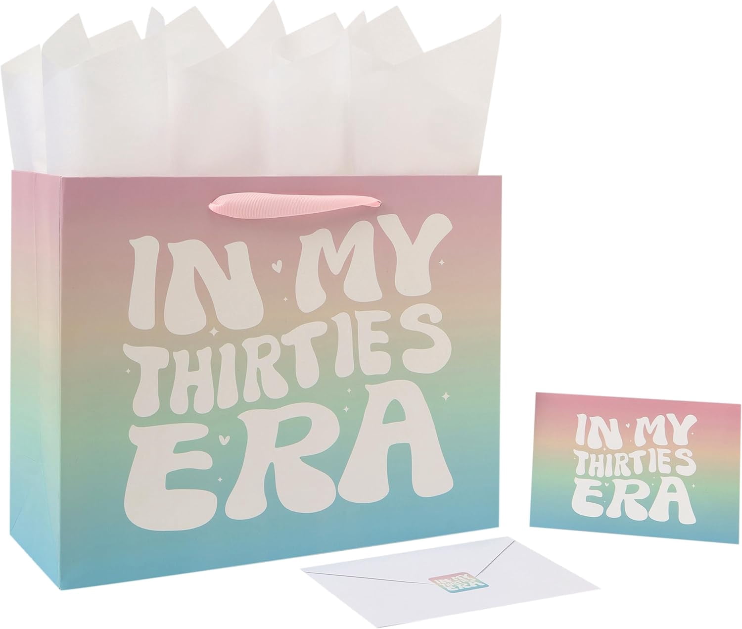 13” Large 30th Birthday Gift Bag Set with Handles, Greeting Card ...
