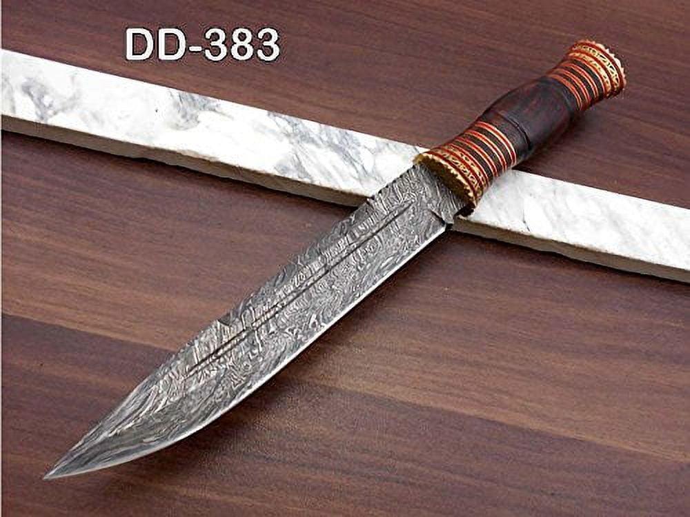 13" Long hand forged Damascus steel exotic Hunting Knife with 7" blade ...